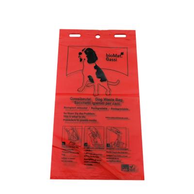 Quality Blocked Wicketed Compostable Dog Poop Bags Cornstarch Biodegradable Pet Waste for sale