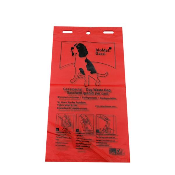 Quality Blocked Wicketed Compostable Dog Poop Bags Cornstarch Biodegradable Pet Waste for sale
