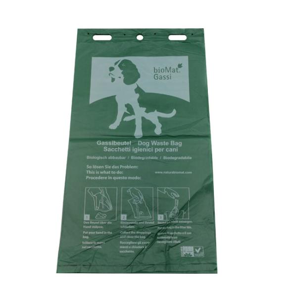 Quality Blocked Wicketed Compostable Dog Poop Bags Cornstarch Biodegradable Pet Waste for sale
