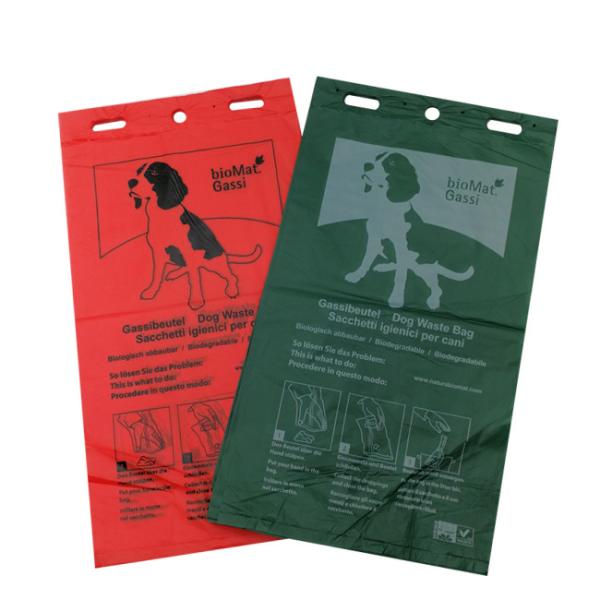 Quality Blocked Wicketed Compostable Dog Poop Bags Cornstarch Biodegradable Pet Waste Bags for sale