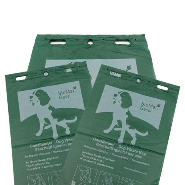 Quality Blocked Wicketed Compostable Dog Poop Bags Cornstarch Biodegradable Pet Waste for sale