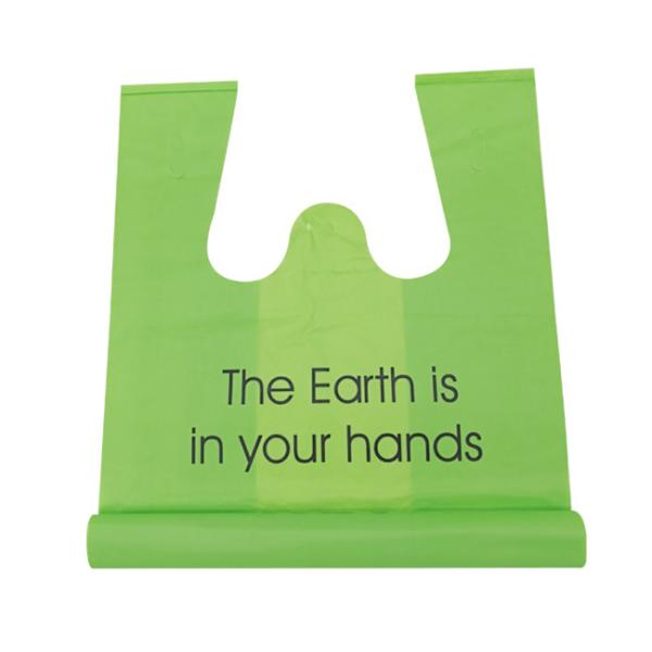 Quality Rolled Compostable Retail T Shirt Bags For Shops Market Stalls Convenience for sale