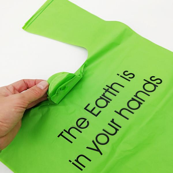 Quality Rolled Compostable Retail T Shirt Bags For Shops Market Stalls Convenience for sale