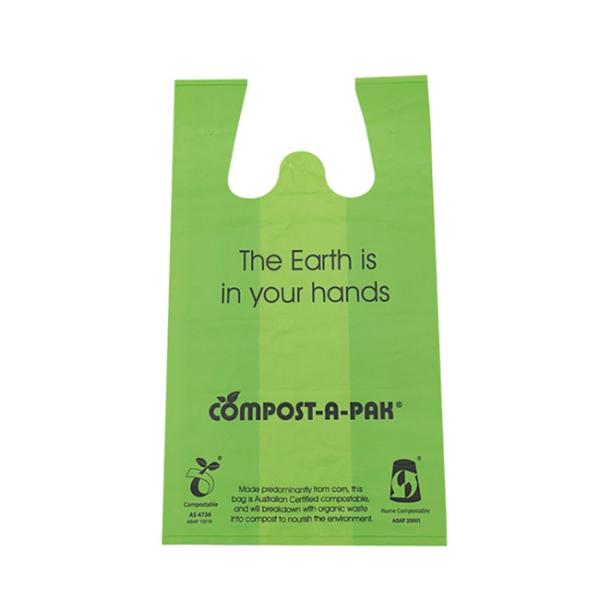 Quality Rolled Compostable Retail T Shirt Bags For Shops Market Stalls Convenience for sale