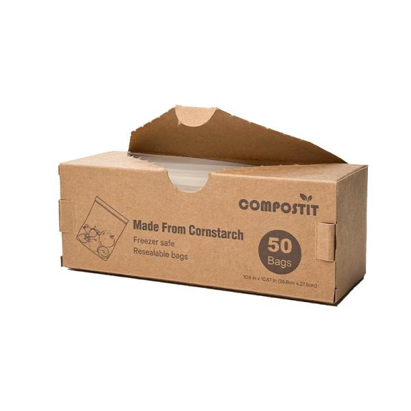 Quality Resin Compostable Ziplock Bags Sandwich Resealable Bags SGS FDA Certificated for sale