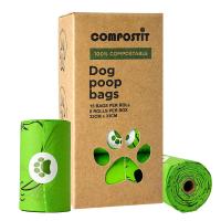 Quality Customizable Flat Top Compostable Pet Waste Bags Retail Box Packed for sale
