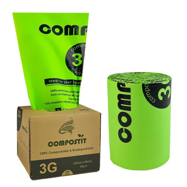 Quality Compostable Flat Top Biodegradable Garbage Bags Harmless for sale