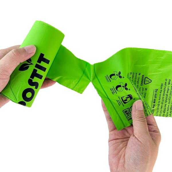 Quality T Shirt Handle Compostable Garbage Bags Biodegradable Classic Paper Wrap Rolled for sale