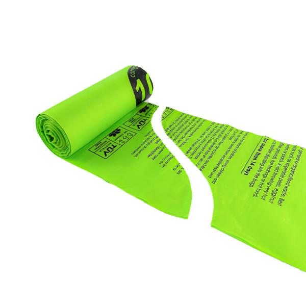 Quality Wave Top Handle Compostable Garbage Bags Paper Wrap Rolled For Kitchens Bedrooms for sale