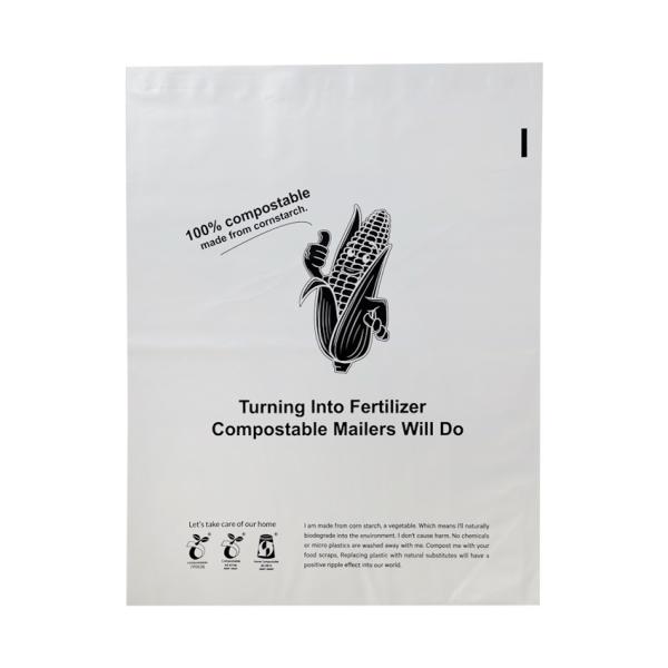 Quality Custom Logo Biodegradable Poly Mailers Bag Eco Friendly Made From Corn Starch for sale