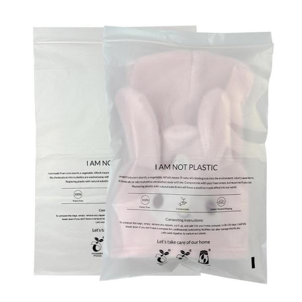 Quality Custom Compostable Zip Lock Clothing Storage Bags Durable Reliable for sale