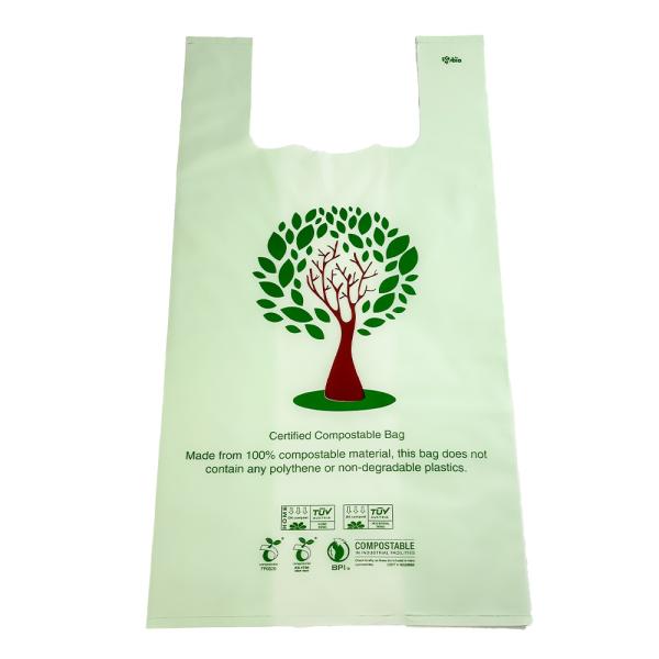 Quality Custom Coloured Biodegradable Shopping Carrier Bags BPI DIN CERTCO ABA Certified for sale