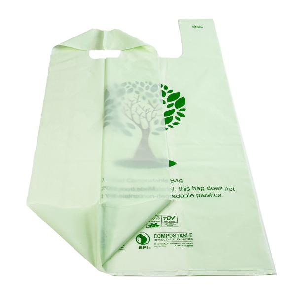 Quality Custom Coloured Biodegradable Shopping Carrier Bags BPI DIN CERTCO ABA Certified for sale