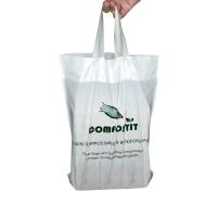 China Custom Printed Reusable Compostable Shopping Bags With Soft Loop Handle for sale