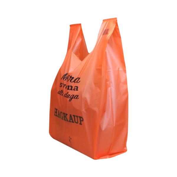Quality Biodegradable Reusable T Shirt Bags Easy Tie Handle Singlet Checkout Bags for sale