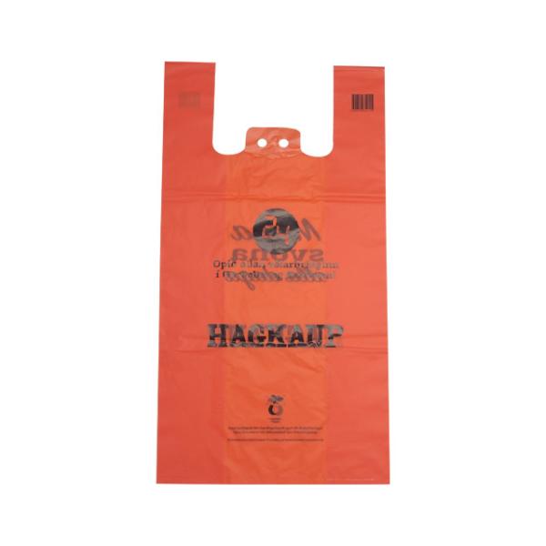 Quality Biodegradable Reusable T Shirt Bags Easy Tie Handle Singlet Checkout Bags for sale