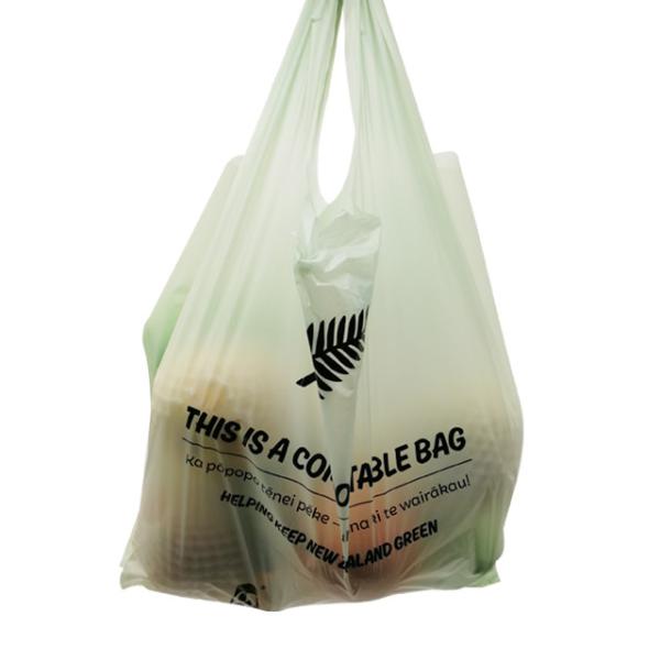 Quality Durable Compostable Carry Bags Cornstarch Based Eco Friendly For Groceries for sale