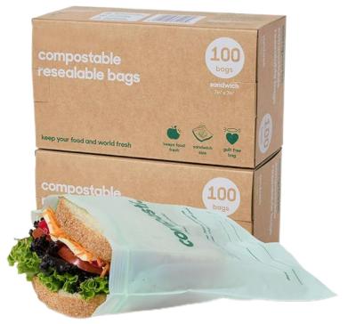 China 100% composteerbare vrieszakken met een volume van een liter, biologisch afbreekbare voedselopslagzakken, geschikt voor groenten, fruit of vlees Te koop
