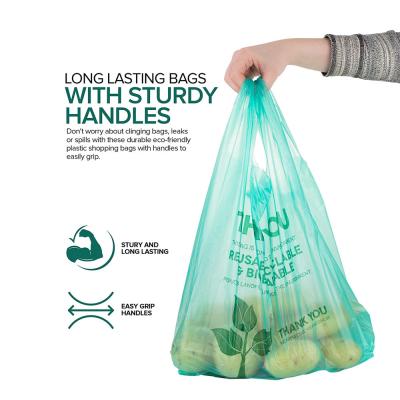 Cina 100% compostabile Amido di mais sostenibile Eco-friendly Frutta fresca ortaggi Imballaggio T-shirt in plastica biodegradabile in vendita