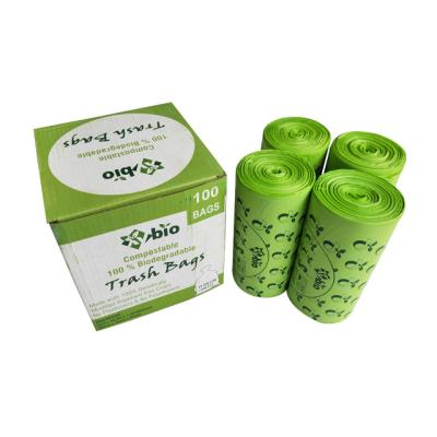 중국 지속가능한 환경 친화적인 옥수수 석탄 100% 콤포스타블 사용자 지정 로고 인쇄 생분해 가능한 일회용 휴대용 쓰레기통 라인 판매용