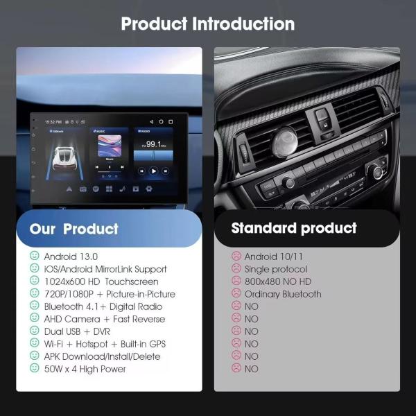 Quality 7 Inch HD Touchscreen Wireless CarPlay Screen Android 11 OS 4*50W Output for sale