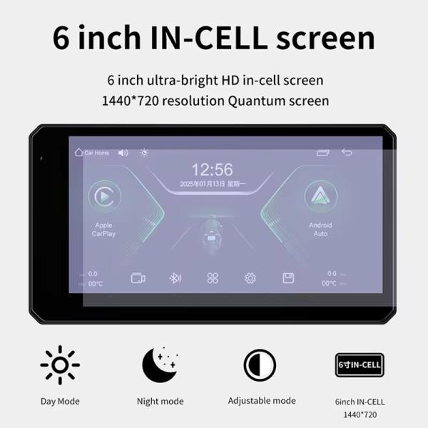 Quality Android 14.0 4G Motorcycle Smart Screen DVR Recording Motorcycle Head Unit for sale