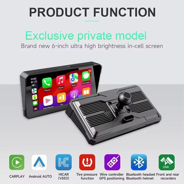 Quality Android 14.0 4G Motorcycle Smart Screen DVR Recording Motorcycle Head Unit for sale