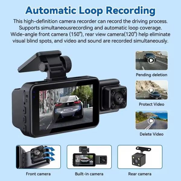 Quality 1920*1080P Wireless Dashboard Camera 3.0" IPS Screen Car Video Recorder for sale