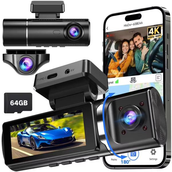 Quality Multi Language 4K UHD 170° Wide Angle Dash Camera With Loop Recording for sale