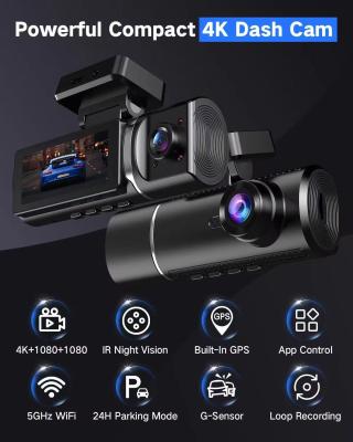 Quality Multi Language 4K UHD 170° Wide Angle Dash Camera With Loop Recording for sale