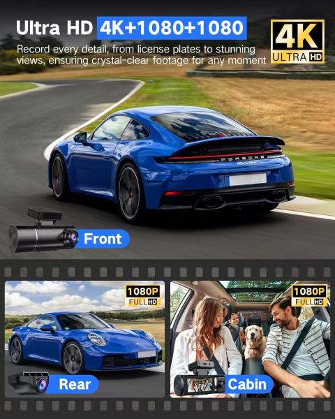 Quality Multi Language 4K UHD 170° Wide Angle Dash Camera With Loop Recording for sale