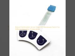 Commutateur de membrane en PET à feuille acrylique de construction robuste pour différentes températures de fonctionnement