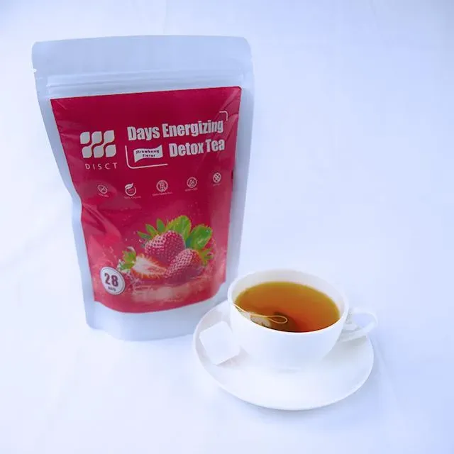 Detox slim tea ingredients displayed