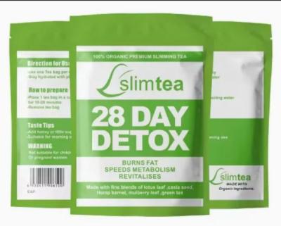 China Custom Weight Loss Tea Bag Best Slimming Fast 28 Days Detox Flat Tummy Fit Green Herbal Slim Tea for sale