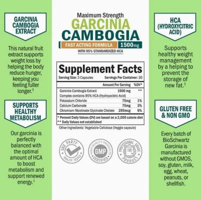 Cina Integratore di estratto di Garcinia Cambogia Capsule di supporto dimagranti biologiche per la perdita di peso in vendita