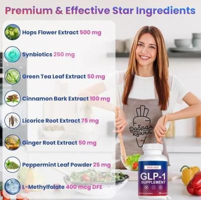 Cina OEM GLP-1 Capsule Supplement Fat Burner Pillole dietetiche Estratti vegetali per la perdita di peso in vendita