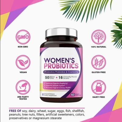 Cina Organic Cranberry Women Probiotici Capsule Supplementi probiotici per la salute intestinale in vendita
