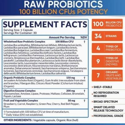 Cina Capsule di probiotici all'ossicocco biologico per la digestione e la salute intestinale, pillole prebiotiche in vendita