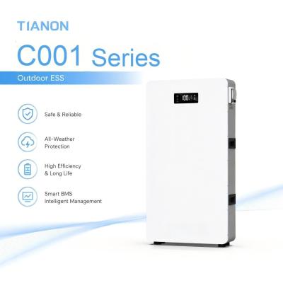 China TIANON 51.2V 392Ah 20.07kWh Outdoor IP65 LiFePO4 Battery C5 Anti-Corrosion Fire Suppression ESS System for sale