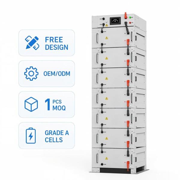 Quality Stackable Outdoor ESS 409.6V 100Ah 40.96kWh IP65 C5 8000 Cycles AI Smart BMS Industrial Storage for sale