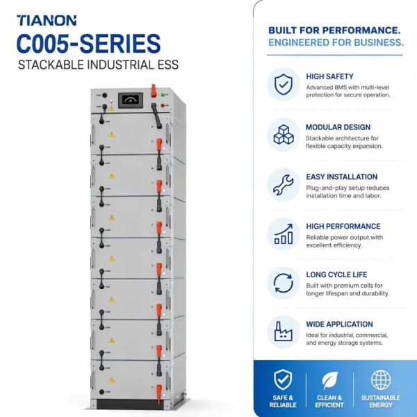 Quality Stackable Outdoor ESS 716.8V 100Ah 71.68kWh IP65 C5 8000 Cycles AI Smart BMS Industrial Storage for sale
