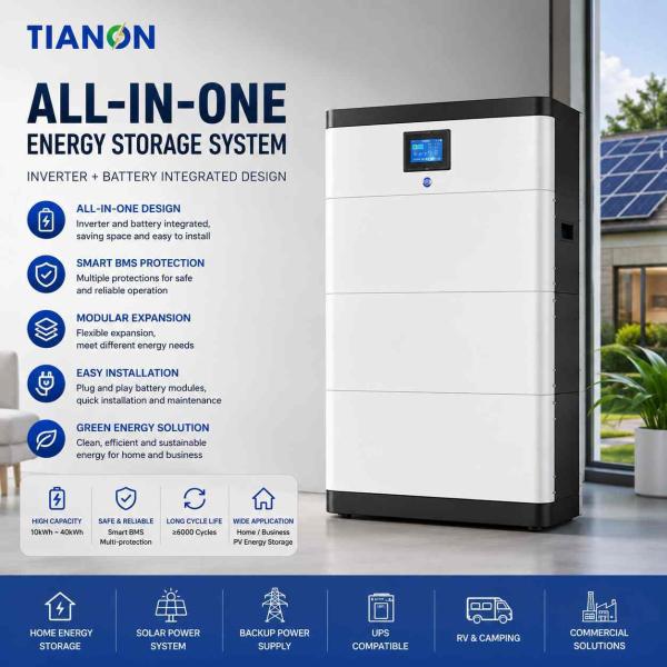 Quality 10kWh Stackable LiFePO4 Battery Energy Storage System 5kWh Module Solar Backup Power - Tianon for sale
