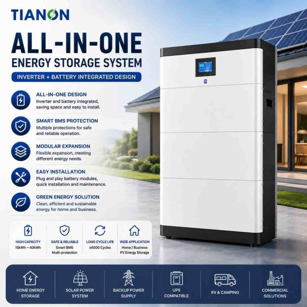 Quality 15kWh 20kWh Stackable LiFePO4 Battery Energy Storage System 5kWh Module Solar Backup Power - Tianon for sale