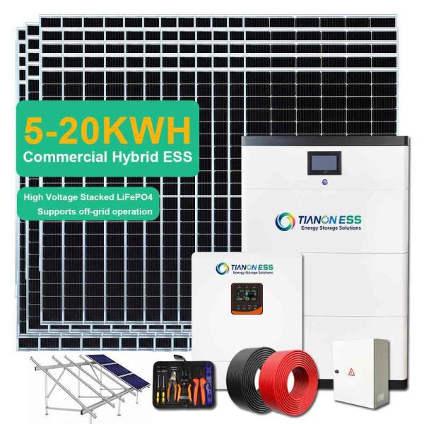 Quality 20kW Off-Grid Solar Power System 580-740W Bifacial PV Panel LiFePO4 Battery 230V 380V 50Hz 60Hz Home ESS for sale