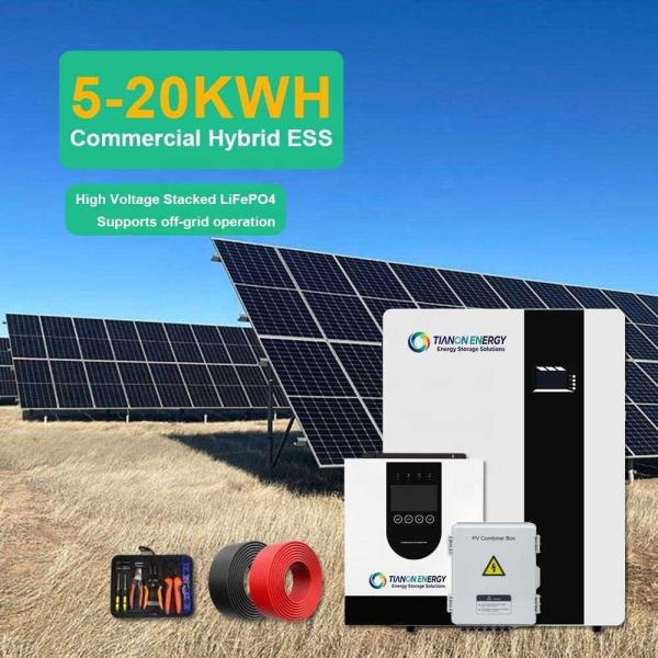Quality 20kW LiFePO4 Lithium Battery Solar Generator 580-740W Bifacial PV Panel 230V 380V 50Hz 60Hz Home ESS for sale