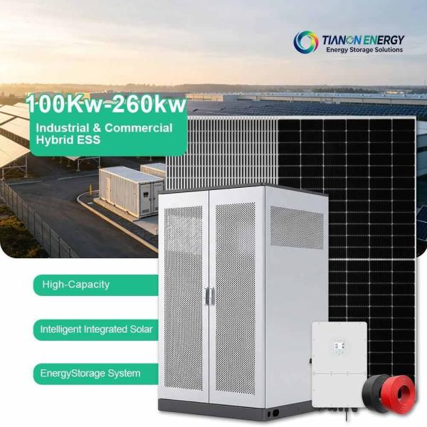 Quality 100-260kW Grid-Tied Off-Grid Hybrid Solar System 600W Bifacial PV Panel LiFePO4 Battery 380V 400V 50Hz 60Hz for sale