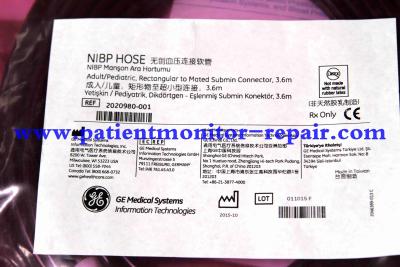 GE NIBP 호스 REF 2020980-001 성숙한 소아과 직사각형 짝지워진 Submin 연결관 3.6m 아시리아