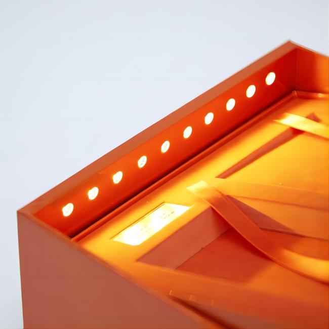 Custom lighting display box product showcase