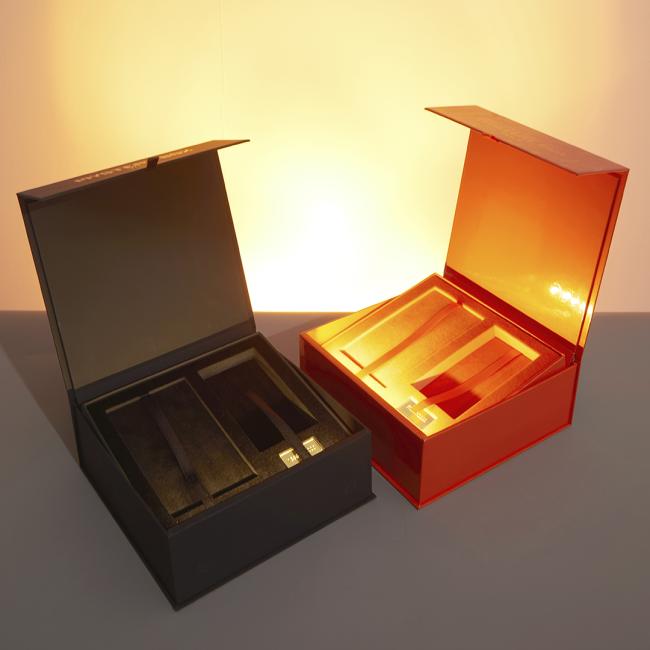 Close-up of luxury packaging box details