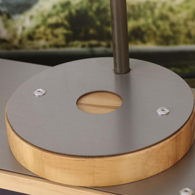 Close-up of record display rack features